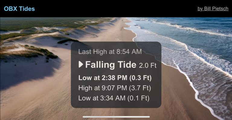 OBX Tides – Visualize the tides in the Outer Banks NC with this free ...